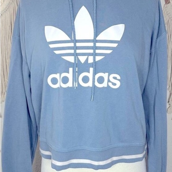 adidas | Tops | Adidas Classic Trefoil Hoodie Dusty Blue M | Poshmark